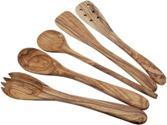 Naturally Med Olivenholz K&uuml;chenkleinteile Set 5 tlg, 30 cm