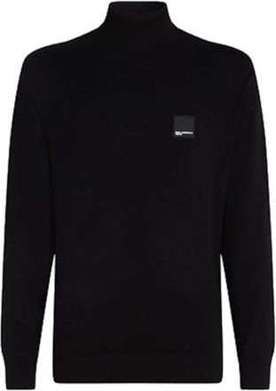 Karl Lagerfeld Homme Pull &Agrave; Col Roul&eacute; R&eacute;gulier Coupe R&eacute;gulier, Noir, XL