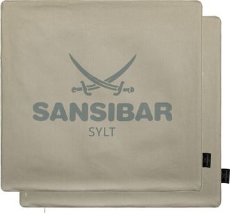 Sansibar Kissen Zierkissen Dekokissen Sofakissen 100% Baumwolle (Bezug - 45x45 cm - 2er-Set, Taupe/Anthrazit)