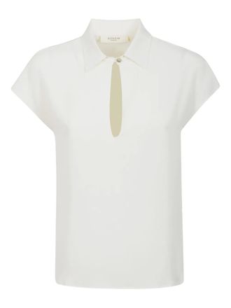 Glanshirt Klassische Satinbluse - Weiß