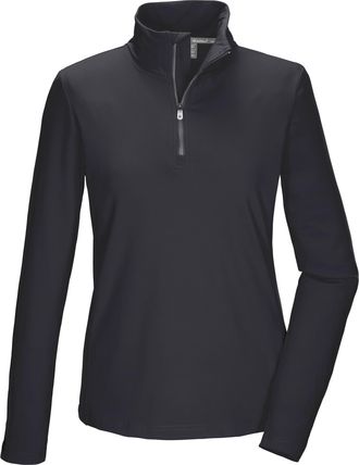 Killtec Damen Funktionsshirt/Fleeceshirt mit Stehkragen und Rei&szlig;verschluss KSW 70 WMN FLX SHRT, schwarz blau, 50, 43464-000