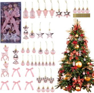 Generic Bruchfeste Weihnachtskugeln Set Festliche Dekoration Anh&auml;nger 45 St&uuml;ck,Weihnachtskugeln Dekoration,F&uuml;r Party, Winter Urlaub, Balustrade, Fenster, Hoch