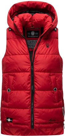 Marikoo Damen Weste Steppweste gesteppt Fr&uuml;hjahr &Uuml;bergangsweste B898 [B898-Zarin-Rot-Gr.L]