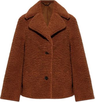 AllSaints Femme, Vestes, Brun, Taille: 36 FR Eddie Veste Teddy Fausse Fourrure