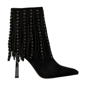 Alma En Pena Hoher Kn&ouml;chelstiefel mit Fransen - - Shoes - Damen - Schwarzk - 37 EU