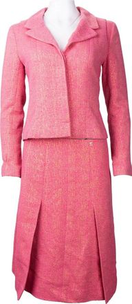 Chanel Ring - Chanel Pink Shimmering Gold Tweed Costume Set (DE3 - Gr. ONE SIZE - in Mehrfarbig - f&uuml;r Damen