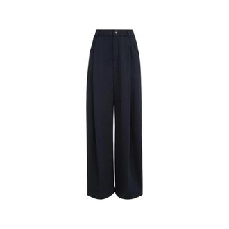 Brunello Cucinelli Hose mit weitem Bein und hoher Taille - - Trousers - Damen - Blau - M