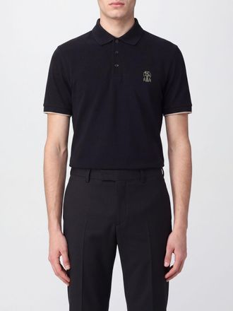 Brunello Cucinelli Polo en coton &agrave; manches courtes avec logo brod&eacute;