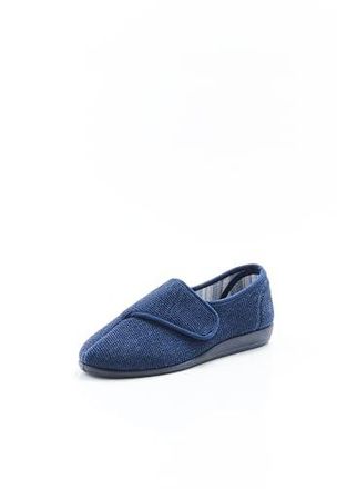 Damart Chaussons Maille gaufr&eacute;e &agrave; Scratch Bleu Taille 40