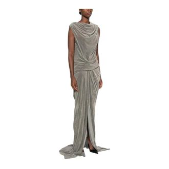 Rick Owens Drape Front Gown - - Dresses - Damen - Grau - S