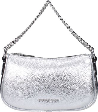 Michael Kors Carmela Femmes Sac &agrave; main en cuir argent&eacute;