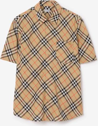 Burberry Chemise casual en lin Check, Size: XXXL