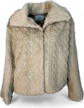 Vicolo Femme, Vestes, Beige, Taille: 42 FR Tf0191 Veste en fausse fourrure
