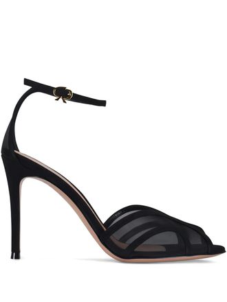 Gianvito Rossi mesh stiletto sandals - Schwarz