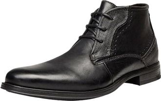 Generic Bottes Chukka classiques r&eacute;tro en cuir v&eacute;ritable &agrave; enfiler pour homme, Noir, 40 2/3 EU