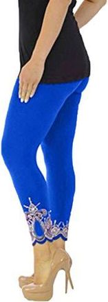 Generic Pantalon de yoga grande taille avec poches à la taille, pantalon de course à pied, leggings élastiques pour femmes, pantalon de yoga plus, bleu, 5XL