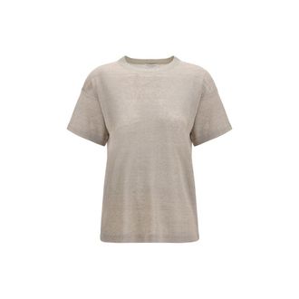 Brunello Cucinelli Linen Crewneck T-Shirt - Beige