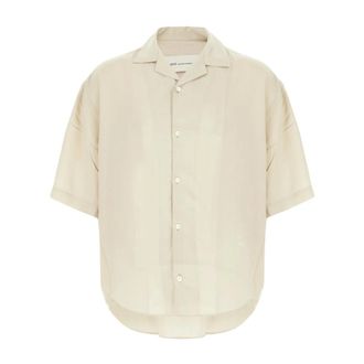 Ami Homme, Chemises, Beige, Taille: S Chemise Broderie Manches Courtes