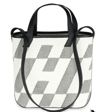 Herm&egrave;s Herm&egrave;s Black And Ecru Swift Canvas Cabas 27cm Bag