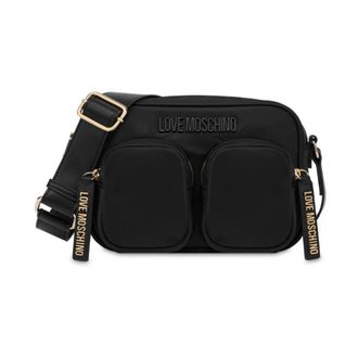 Love Moschino Schwarze Umh&auml;ngetasche aus Stoff - - Bags - Damen - Schwarzk - ONE SIZE