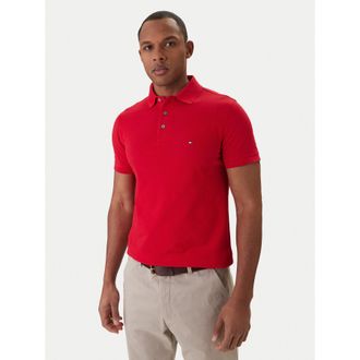 Tommy Hilfiger Poloshirt 1985 MW0MW17771 Rot Slim Fit