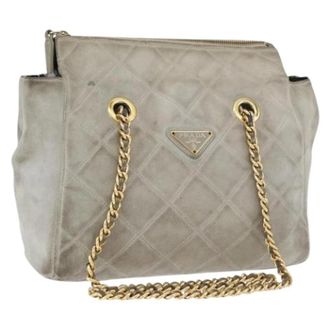 Prada Pre-owned Vintage Suede Shoulder Bag - - Pre-owned - Damen - Grau - ONE SIZE