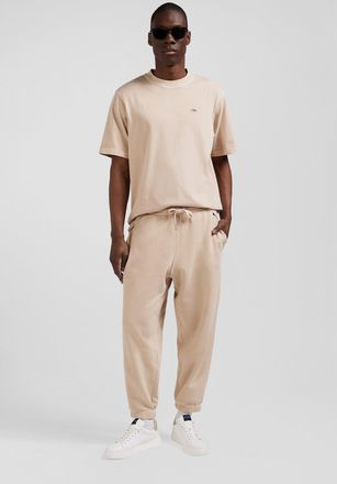 Eden Park Jogging Unisexe En Molleton Coton Beige Surteint Coupe Relaxed