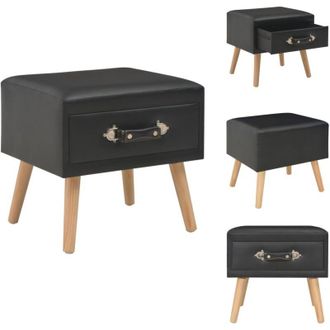 vidaXL Table de chevet Noir 40x35x40 cm Similicuir - Table De Chevet - Table Nuit - Meubles Chambre - Mobilier Moderne - Rangement Chambre