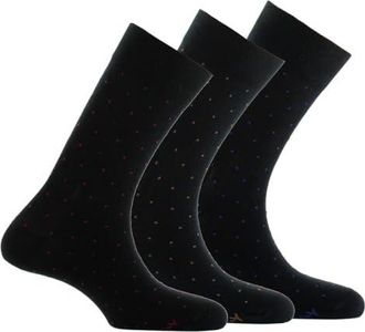 Kindy Lot de 3 paires de mi-chaussettes en coton Plumetis - couleur - Noir - Pointure - 39-42
