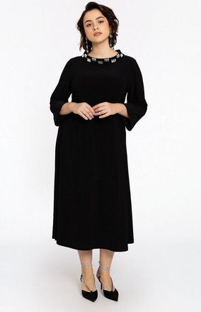 Yoek Midikleid Damen Kleid mit Langarm mit langen &Auml;rmeln