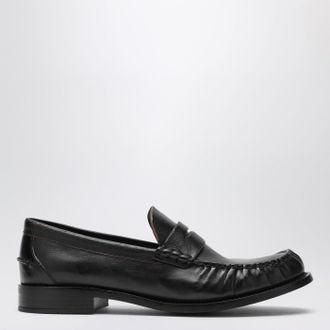 Prada Black polished leather loafers