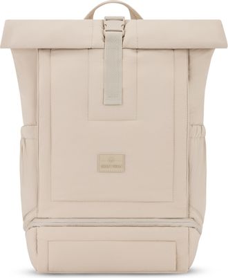 Johnny Urban Rolltop Rucksack Damen & Herren Beige - Kyle - Puffy Tagesrucksack mit Laptopfach für Uni Arbeit Reise - Laptop Backpack aus Nylon - Wasserabweisend