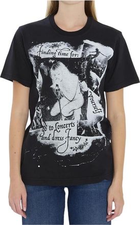 Dolce & Gabbana Femme, Tops, Noir, Taille: 36 FR T-shirt en jersey avec imprim&eacute;