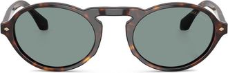 Giorgio Armani Sonnenbrille mit rundem Gestell - Braun