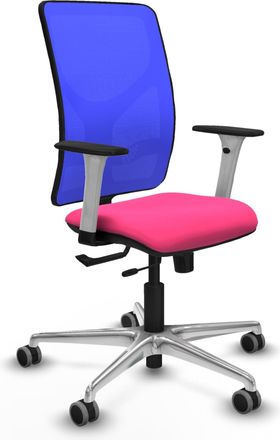 Piqueras y Crespo Schreibtischstuhl mit Rollen aus Gummi, mit wei&szlig;en und schwarzen Armlehnen, h&ouml;henverstellbare Lendenwirbelst&uuml;tze, ausgestattet mit Syncro/Traslack und