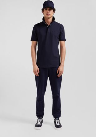 Eden Park Pantalon Jogging En Molleton Gratt&eacute; Bleu Marine Coupe Regular
