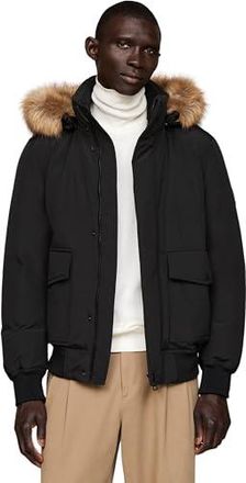 Tommy Hilfiger Doudoune Homme Rockie Down Bomber Capuche Amovible, Noir (Black), XXL