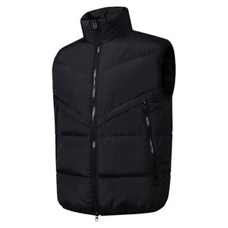 Generic Veste dhiver matelass&eacute;e &eacute;paisse et isolante coupe-vent &agrave; capuche pour homme avec fermeture &eacute;clair, 18 Noir, XXL
