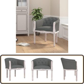 vidaXL Esszimmerstuhl Dunkelgrau Stoff - Esszimmerstuhl - Stühle - Wohnzimmermöbel - Moderner Sessel - Grau