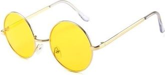 Generic Lunettes De Soleil En Métal For Hommes Et Femmes, Idéales For La Conduite, Les Sports Plein Air Vacances(Yellow)