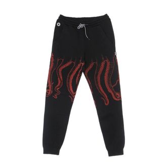 Octopus Schwarze Sweatpants mit Oktopus-Print - - Trousers - Herren - Schwarzk - XL