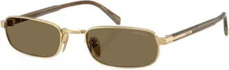 Prada PRB54S Gold-Tone Rectangular Sunglasses - Gold