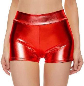 Generic Short m&eacute;tallique sexy brillant pour femme - Taille haute - Coupe ajust&eacute;e - Pour danse, sport, discoth&egrave;que, carnaval, f&ecirc;te &agrave; th&egrave;me, costume de danse, r