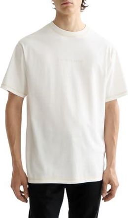 Scotch & Soda Mens Core-Logo Front Chest T-Shirt, White, M