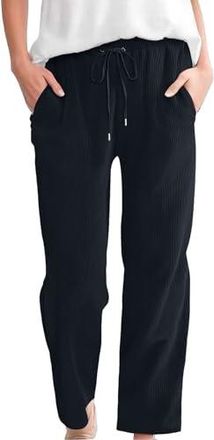 Generico Pantalon de sport pour femme, taille haute, pantalon de surv&ecirc;tement Curvy Jambe Large Athl&eacute;tique Pantalon avec Poches D&eacute;contract&eacute; Sport Confortable Pa