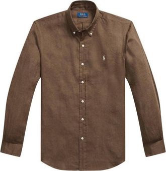 Polo Ralph Lauren Herren Leinenhemd mit Button-down-Kragen