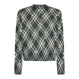 Burberry Gr&uuml;ner Karo-Strickpullover - - Knitwear - Herren - Mehrfarbig - L