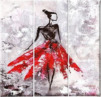 Homemania HM203PKNV-97 3-teiliges Wandbild, Hochformat, für Wohnzimmer, Schlafzimmer, Mehrfarbig, Polyester, Holz, 69 x 3 x 50 cm