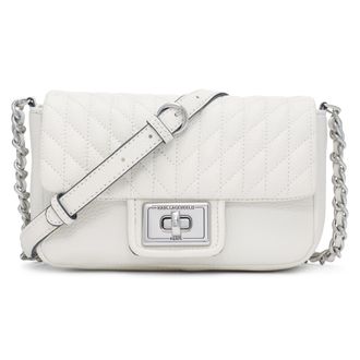 Karl Lagerfeld Damen Agyness Crossbody Cross-Body, Winterweiß/Silber