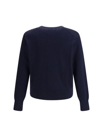 Ami Mens Pull Col Rond Ami De Coeur Marine-Rouge Cotton Knitwear Marine/rouge Sweater